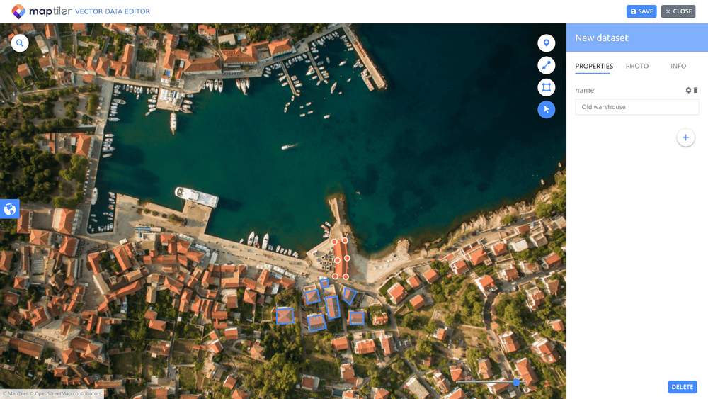 Vector data editing in MapTiler Cloud | MapTiler
