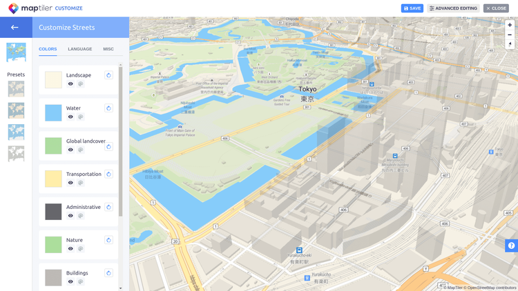 Design own map with five clicks | MapTiler