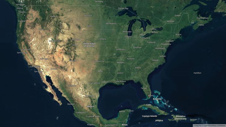 USA high-res satellite in MapTiler Cloud | MapTiler