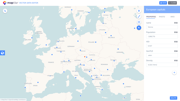 Your data on a map without coding | MapTiler