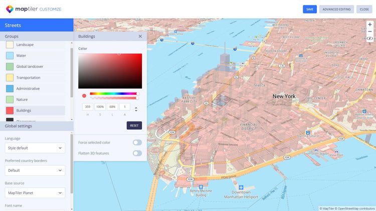 Customized maps made easy | MapTiler