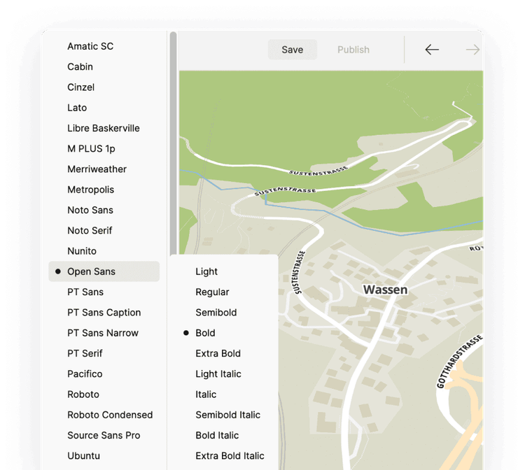 Customizable map designs to fit your project | MapTiler