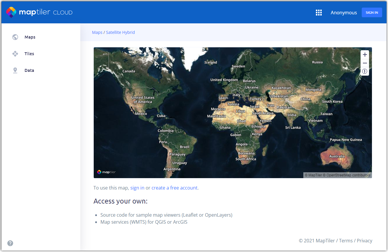 Free access to 10m global satellite map | MapTiler